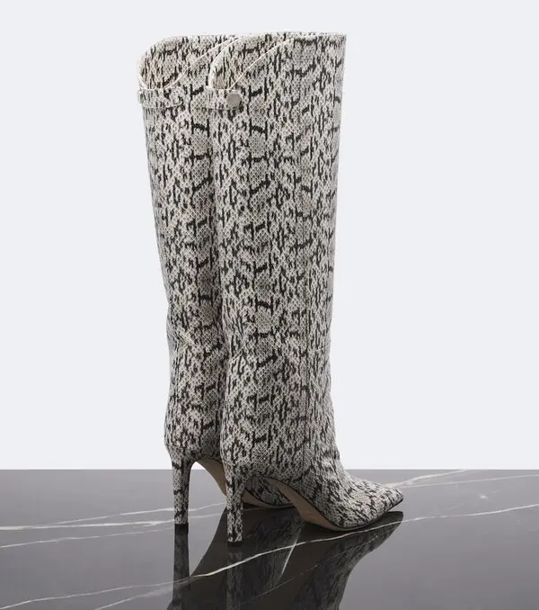 JIMMY CHOO Alizze Snake-effect Leather Knee-high Boots