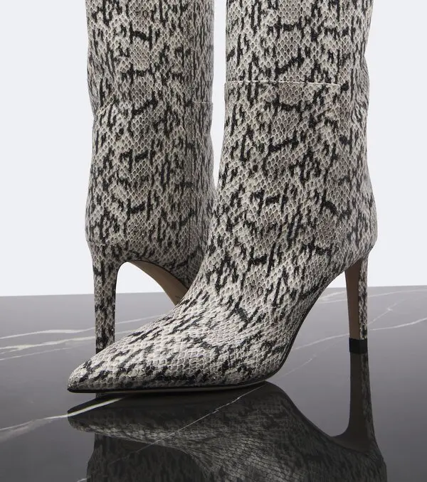 JIMMY CHOO Alizze Snake-effect Leather Knee-high Boots