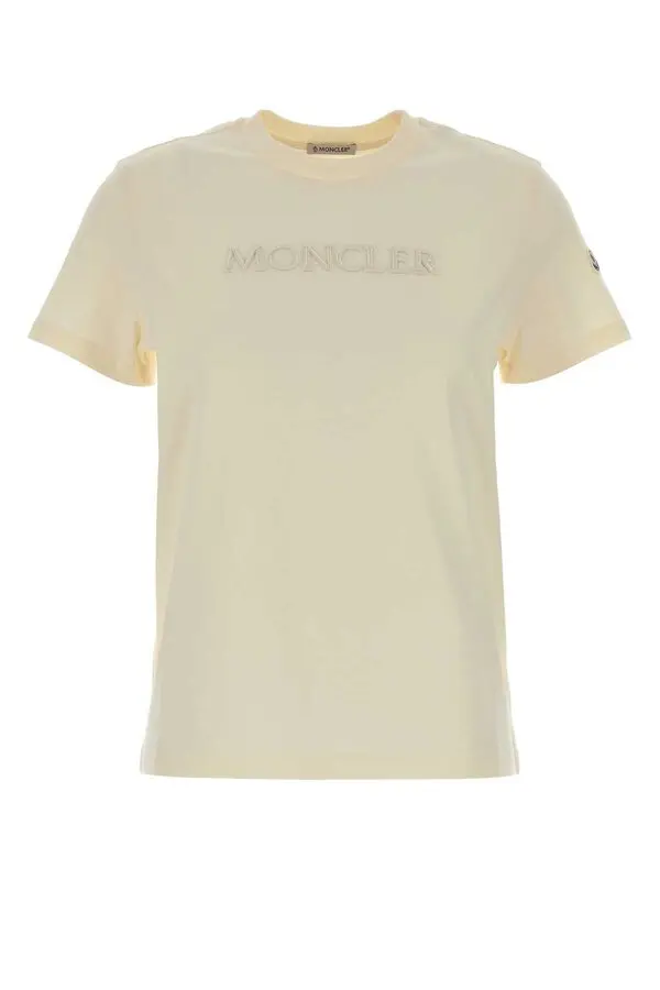 Moncler Cream Cotton T-shirt - Yellow
