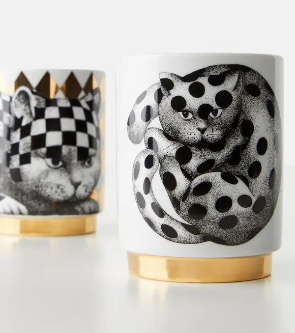 FORNASETTI High Fidelity Porcelain Scented Candle - Black