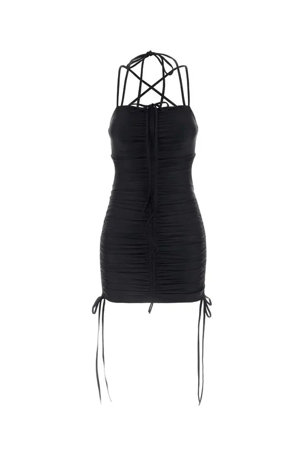Balenciaga Stretch Nylon Mini Dress - Black