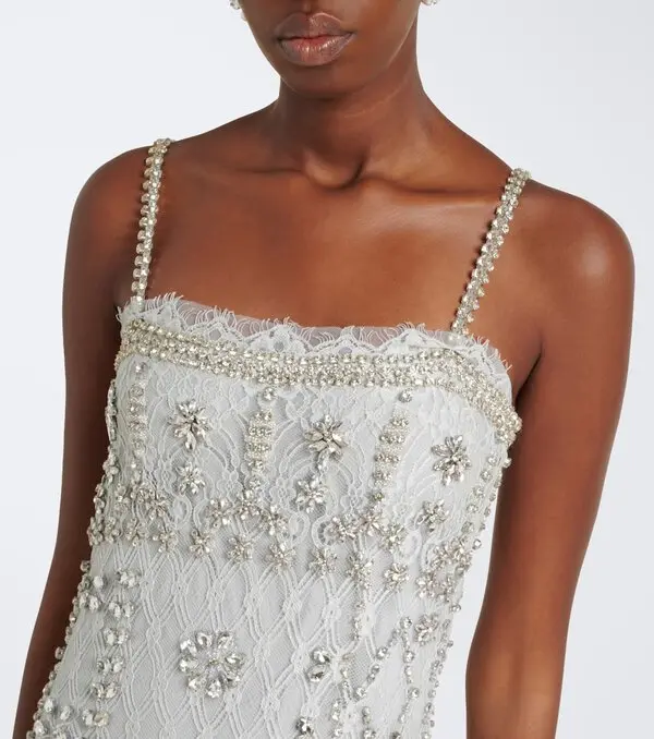 Costarellos Leona Beaded Lace Cocktail Dress