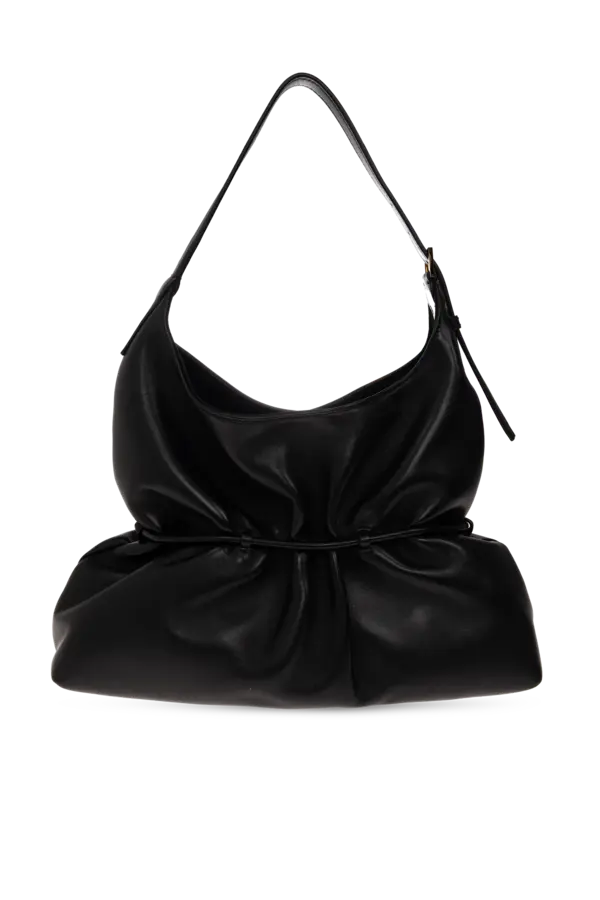 Balmain Leather ‘sphynx Medium’ Bag With Logo - Black