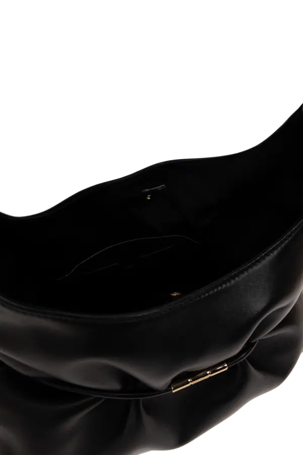 Balmain Leather ‘sphynx Medium’ Bag With Logo - Black