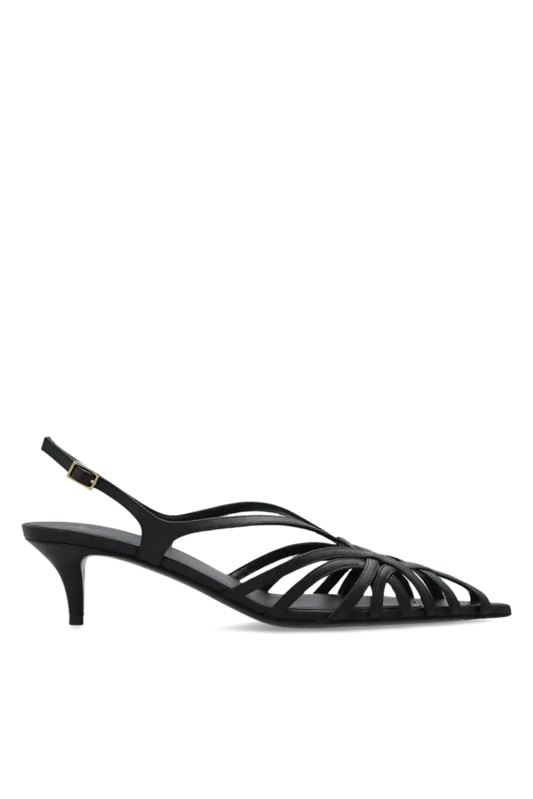 Balmain Leather Heeled Sandals - Black