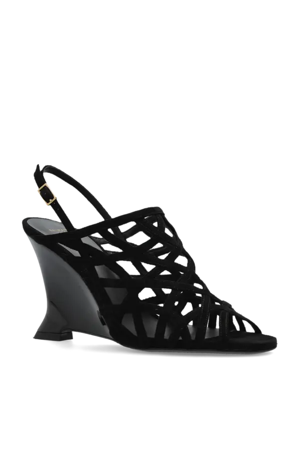 Balmain Suede Wedge Sandals