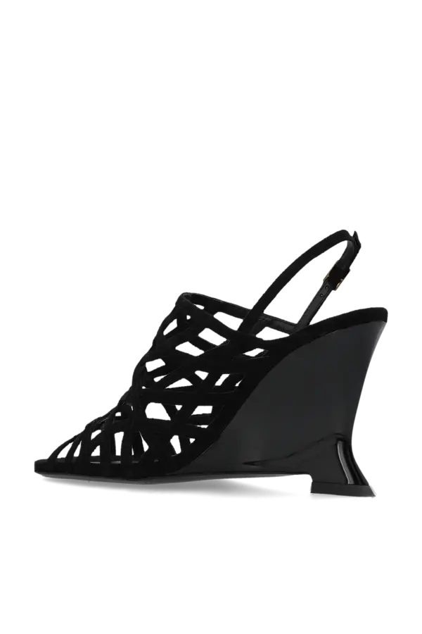 Balmain Suede Wedge Sandals