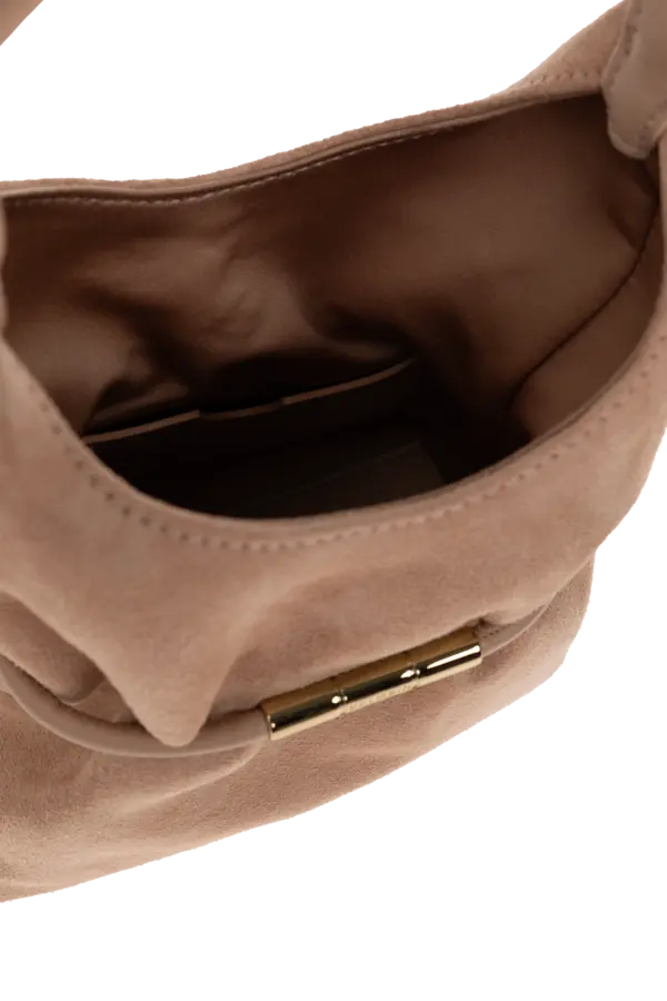 Balmain Suede ‘sphynx Mini’ Bag With Logo - Pink