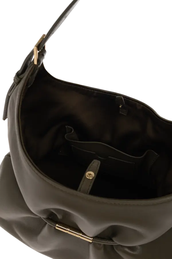 Balmain Sphynx Medium’ Leather Bag With Logo - Green
