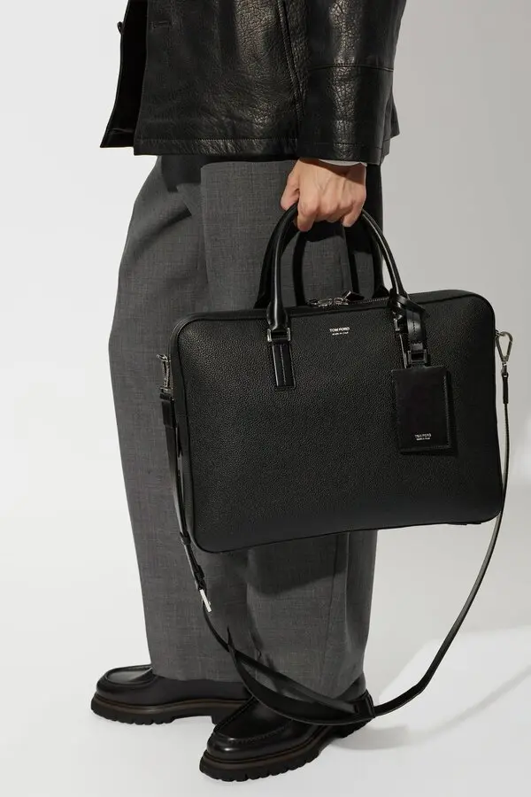 TOM FORD Leather Bag With Logo