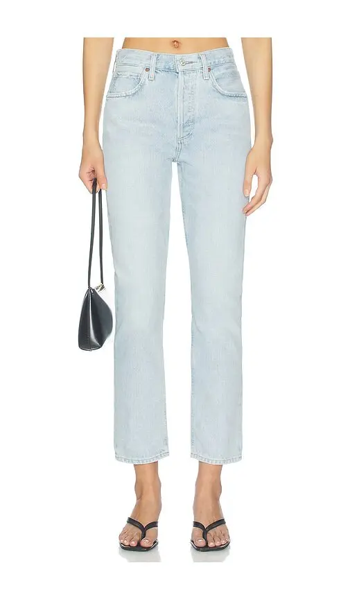 Citizens Of Humanity Charlotte High Rise Straight Jeans In Baby Blue - Montreal