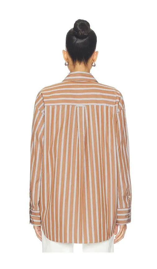 Citizens Of Humanity Thea Boyfriend Shirt In Cognac - Copper Stripe