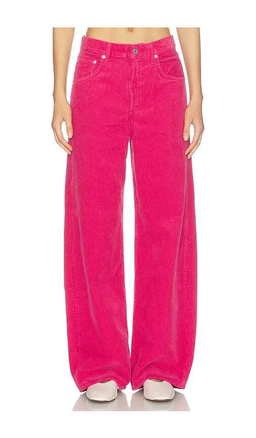 AGOLDE Low Curve Corduroy Jean In Pink - Cerise