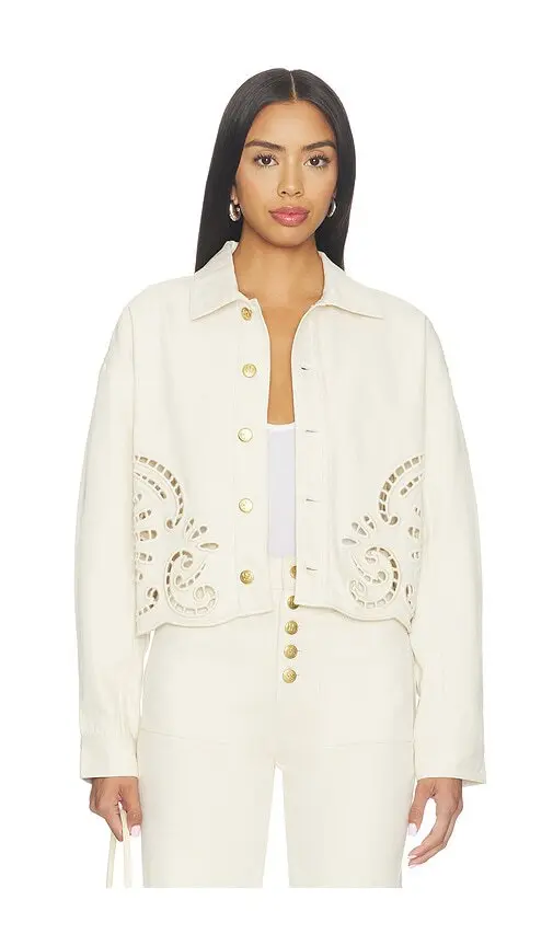 Ulla Johnson The Bobbi Jacket With Eyelet In White - Cowrie