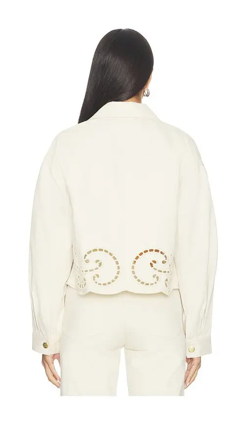 Ulla Johnson The Bobbi Jacket With Eyelet In White - Cowrie
