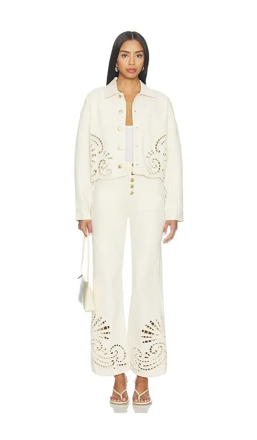 Ulla Johnson The Bobbi Jacket With Eyelet In White - Cowrie