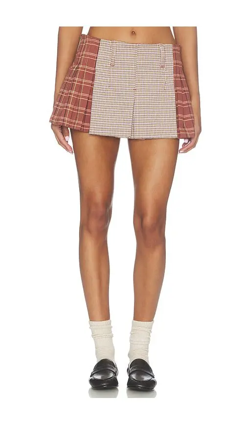 Free People Sherry Pleated Mini Skirt In Rose