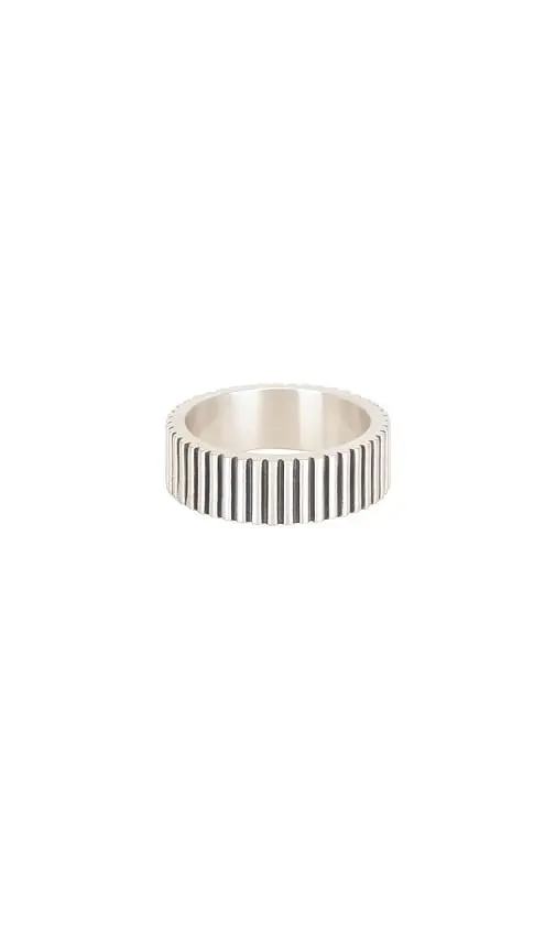 SERGE DENIMES Ridge Band Ring In Metallic
