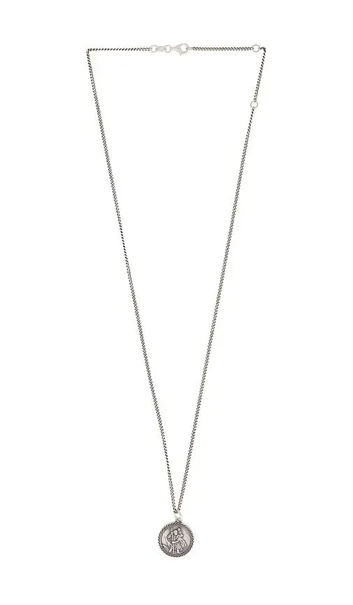 SERGE DENIMES St Christopher Necklace In Metallic - Silver