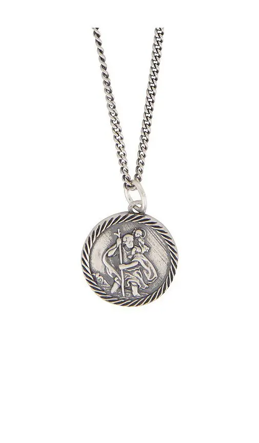 SERGE DENIMES St Christopher Necklace In Metallic
