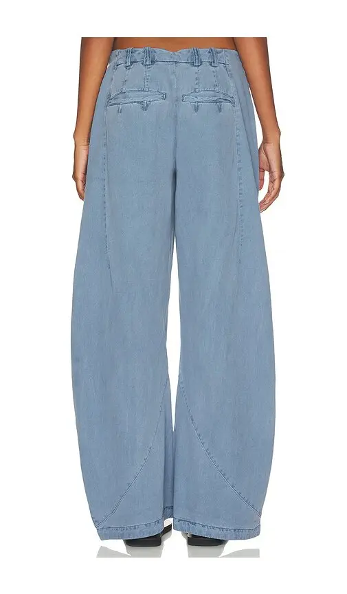 Free People Spotlight Trouser In Blue - Flint Stone