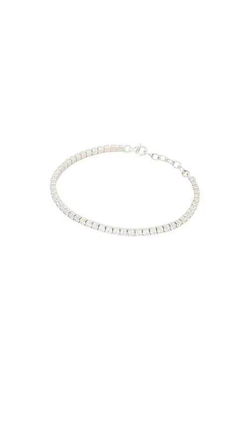 SERGE DENIMES Tennis Chain Bracelet In Metallic - Silver