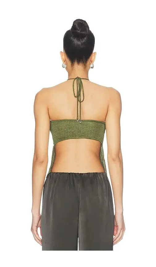 Free People Evening Out Halter Top In Green
