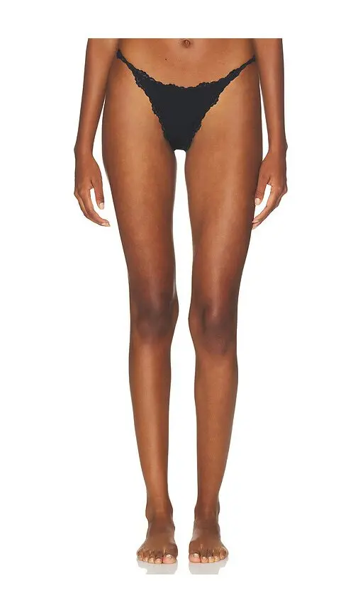 Free People X Intimately Fp Charlie Micro Thong - Black