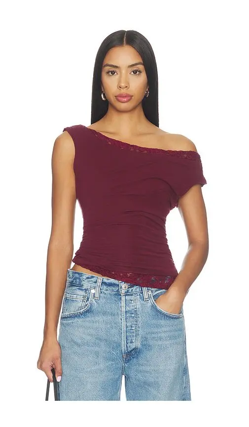 Free People Emma Twofer Top In Burgundy - Zinvandel