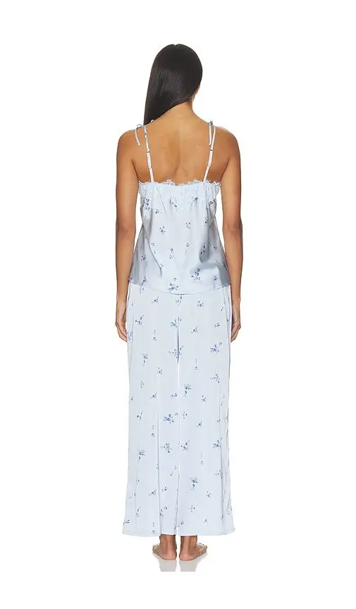 Flora Nikrooz Celeste Printed Stretch Charm Cami And Pant Set With Lace