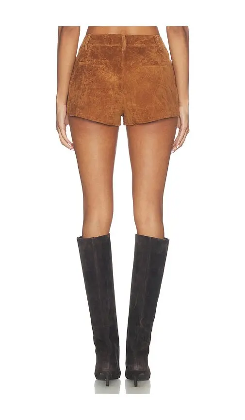Central Park West Odessa Genuine Suede Short In Brown