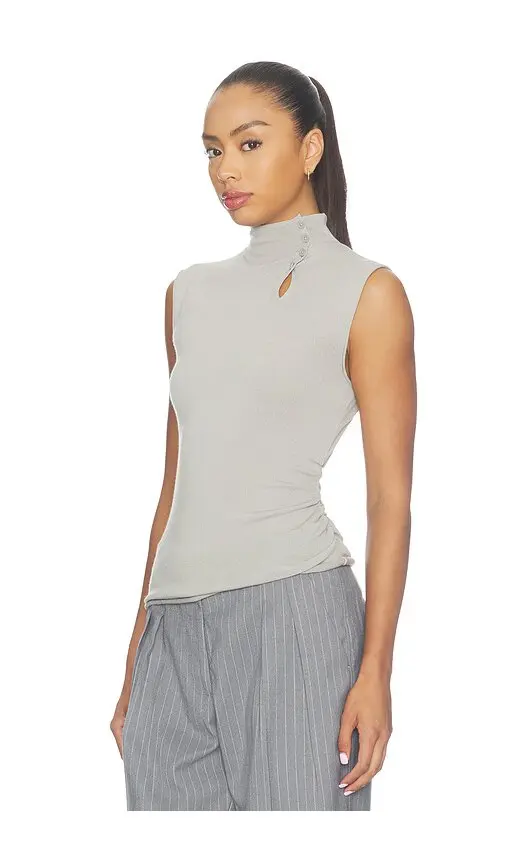 Helmut Lang Button Sleeveless Top In Grey