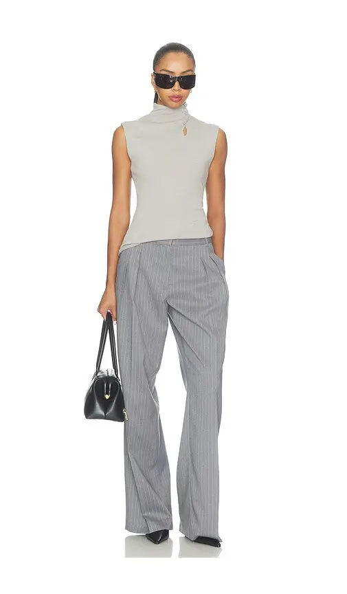 Helmut Lang Button Sleeveless Top In Grey