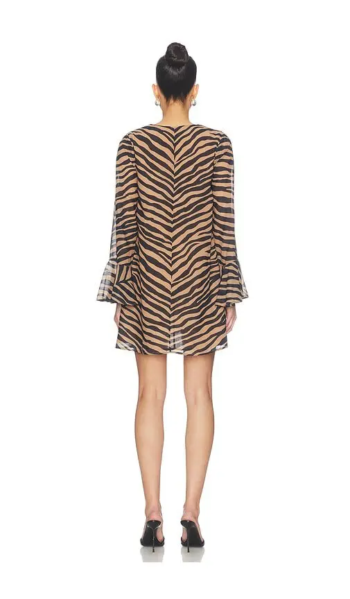 SIMONMILLER Marion Chiffon Dress In Brown