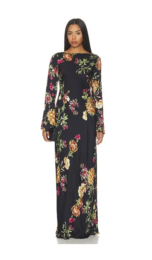 Hemant & Nandita Bias Maxi Dress - Black