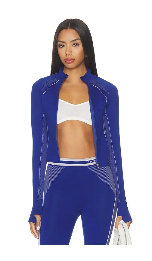 Casablanca Seamless Zip Through Jacket In Blue