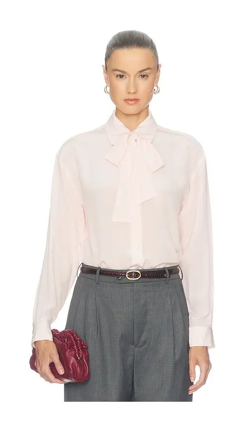 Ulla Johnson Lise Long Sleeve Blouse In Pink - Powder
