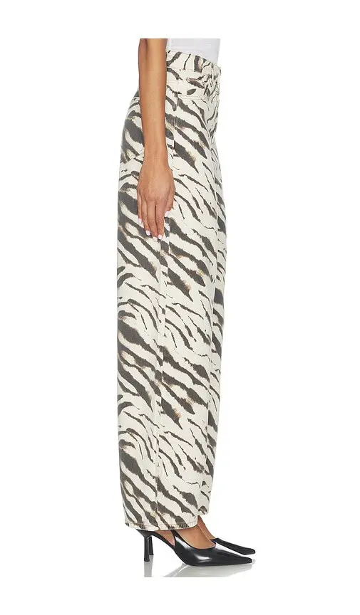 GANNI Print Denim Lari Jeans In Cream