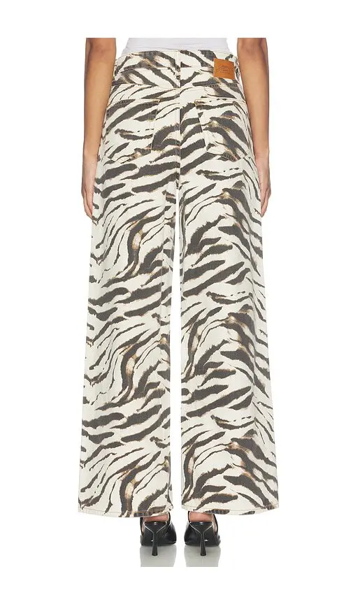 GANNI Print Denim Lari Jeans In Cream