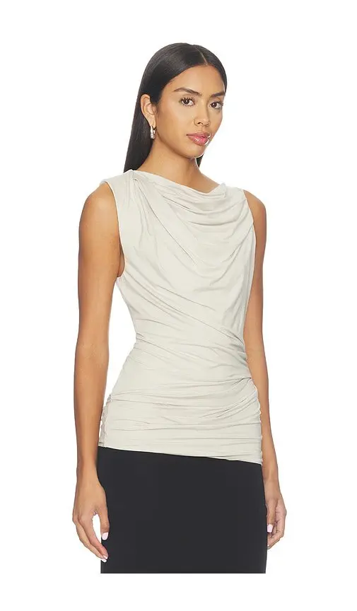 ENTIRE STUDIOS Drape Tank In Grey - Stone
