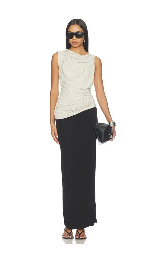ENTIRE STUDIOS Drape Tank In Grey - Stone