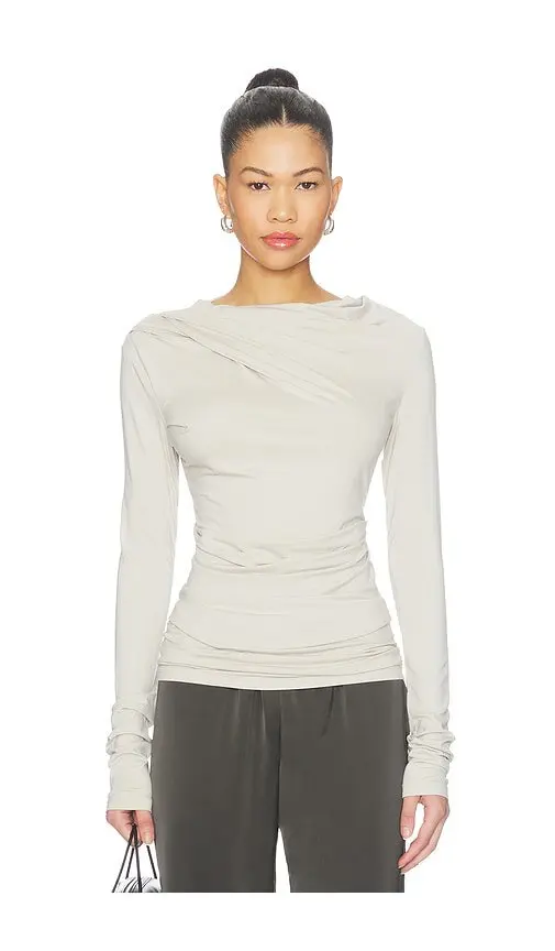 ENTIRE STUDIOS Drape Top In Grey - Stone