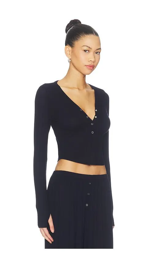 Michael Lauren Fremont Deep V Snap Henley