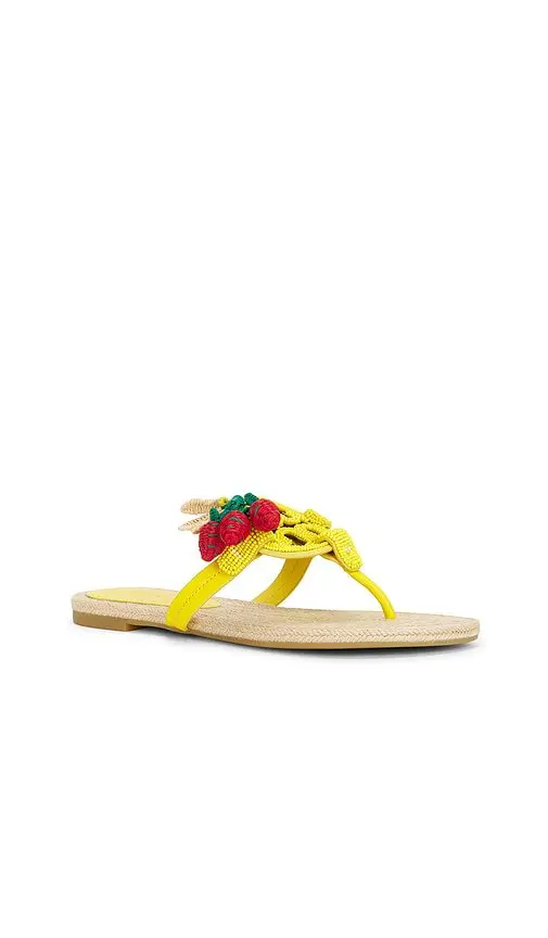 Tory Burch Miller Beaded Espadrille In Yellow - Polline