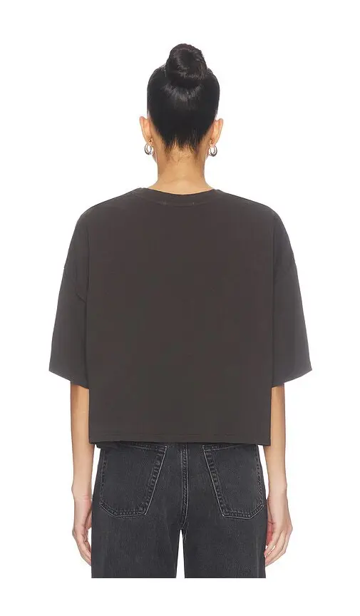 Daydreamer Peanuts Spooky Pumpkin Cropped Oversized Tee In Black