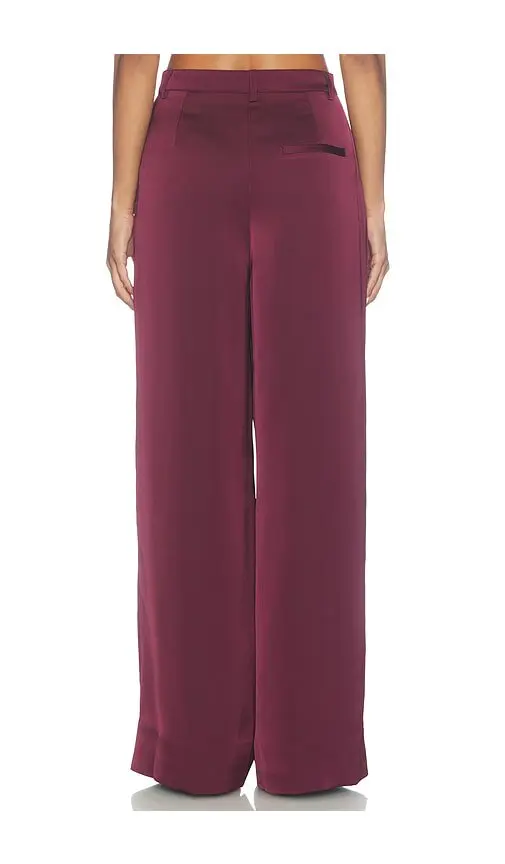 AMUR Marley Satin Pant In Burgundy