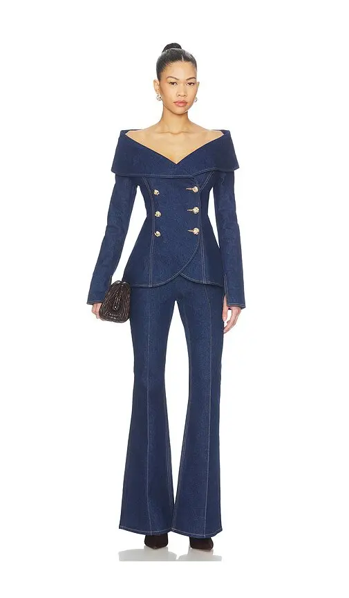 NADINE MERABI Jordan Denim Top