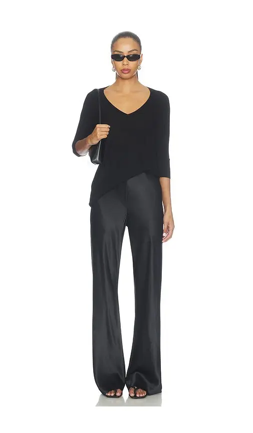 Michael Lauren Dylan 3/4 Sleeve Draped V-neck