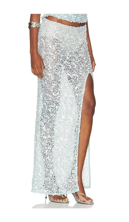 LA FUORI Isolde Lace Skirt In Blue
