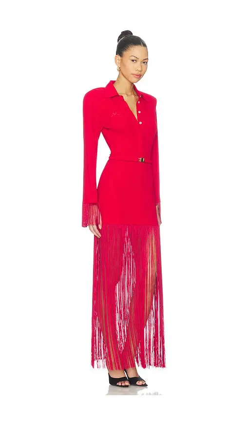 ROWEN ROSE Long Sleeve Polo Maxi Dress